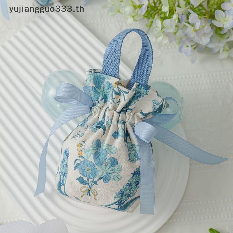 # yujiang # Retro ดอกไม้มือถือถุงขนมของขวัญแต่งงานถุงบรรจุถุงเก็บขนมหู ...