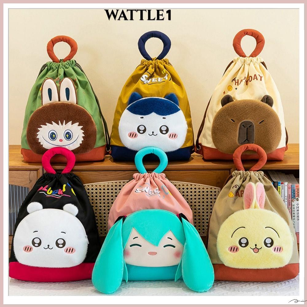 WATTLE Labubu กระเป๋าเป้สะพายหลัง ลายการ์ตูน Capybara & Hatsune Miku ...