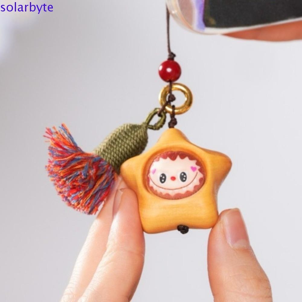 SOLARBYTE Domy พวงกุญแจกระเทียม, สีสตรอเบอร์รี่ตุ๊กตาจี้ใบหน้า, งานฝีมือ Star เครื่องประดับปลา ...