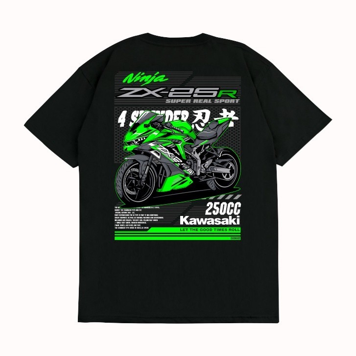 Karimake Kawasaki Ninja ZX-25R Racing T-Shirt Auto แฟชั่น ชุดปกติ ไซส์ใหญ่ การ์ตูน น่ารัก ...