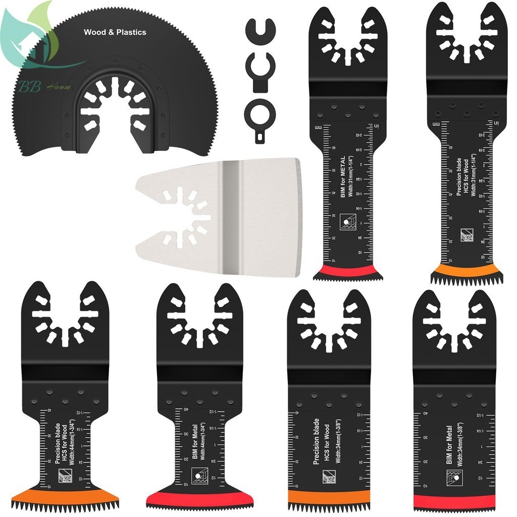 8 ชิ้น Oscillating ใบเลื่อยชุด Bi-Metal Oscillating Multitool ใบมีด ...