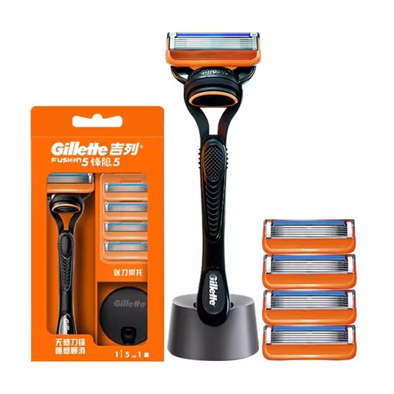 Gillette Fusion 5 Manual Razor for Man 5 ชั้นใบมีดบางพิเศษ 1 ด้าม 5 หัว ...