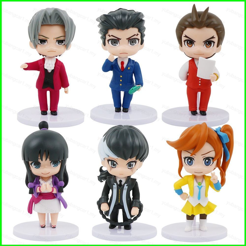 Yb 6 ชิ้น Gyakuten Saiban Action Figure Phoenix Wright Apollo Justice ...