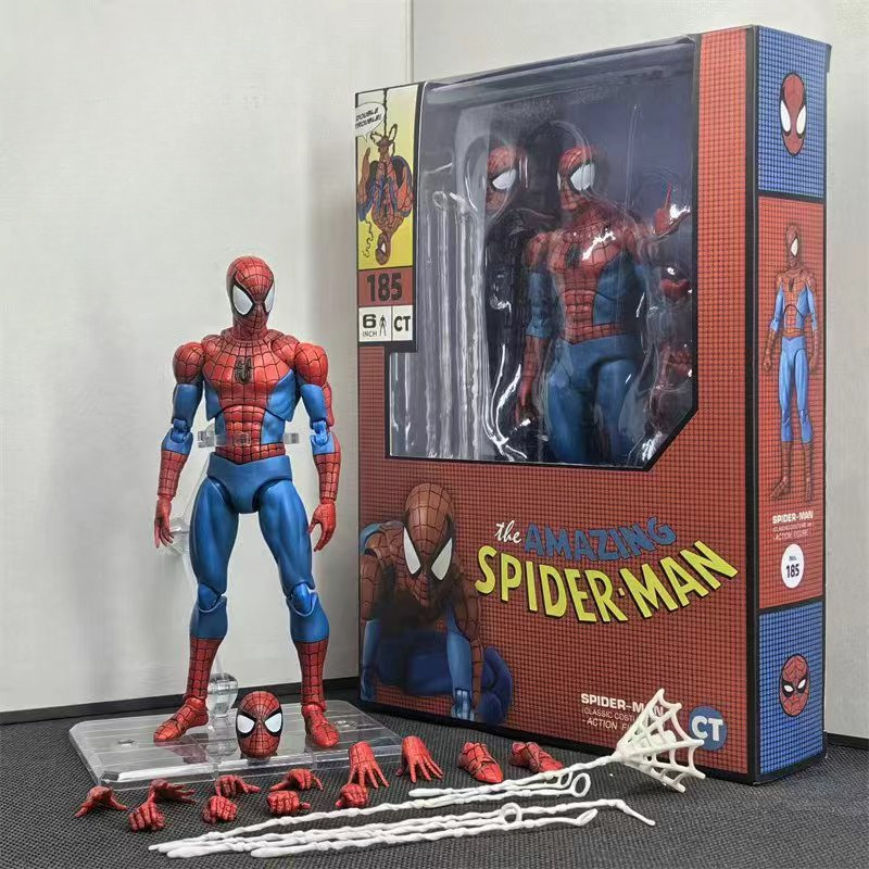 Mafex Spider Man 185 Action Figure Spiderman Articulado Mdoel ของเล่น ...
