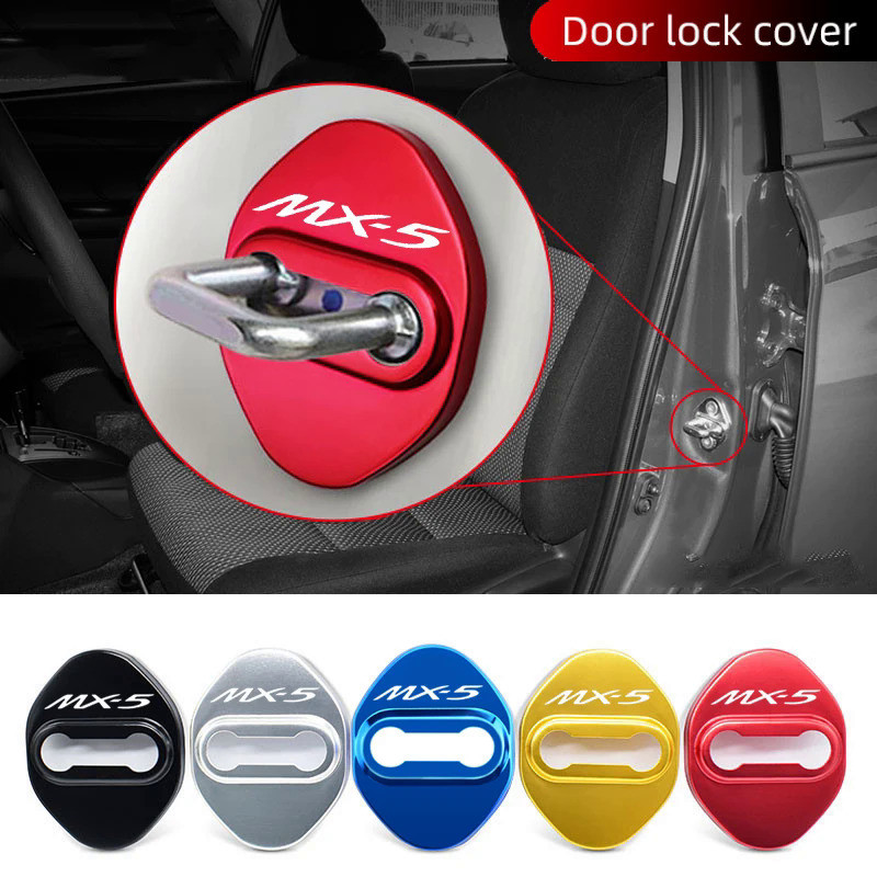4Pcs Car Styling Door Lock Protective Cover Case for Mazda MX5 Logo ...