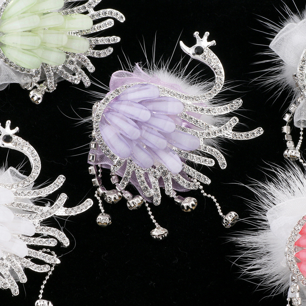 ลูกปัด Swan Fur Ball DIY ห่วงโซ่โทรศัพท์มือถือ Key Chain อุปกรณ์เสริม ...