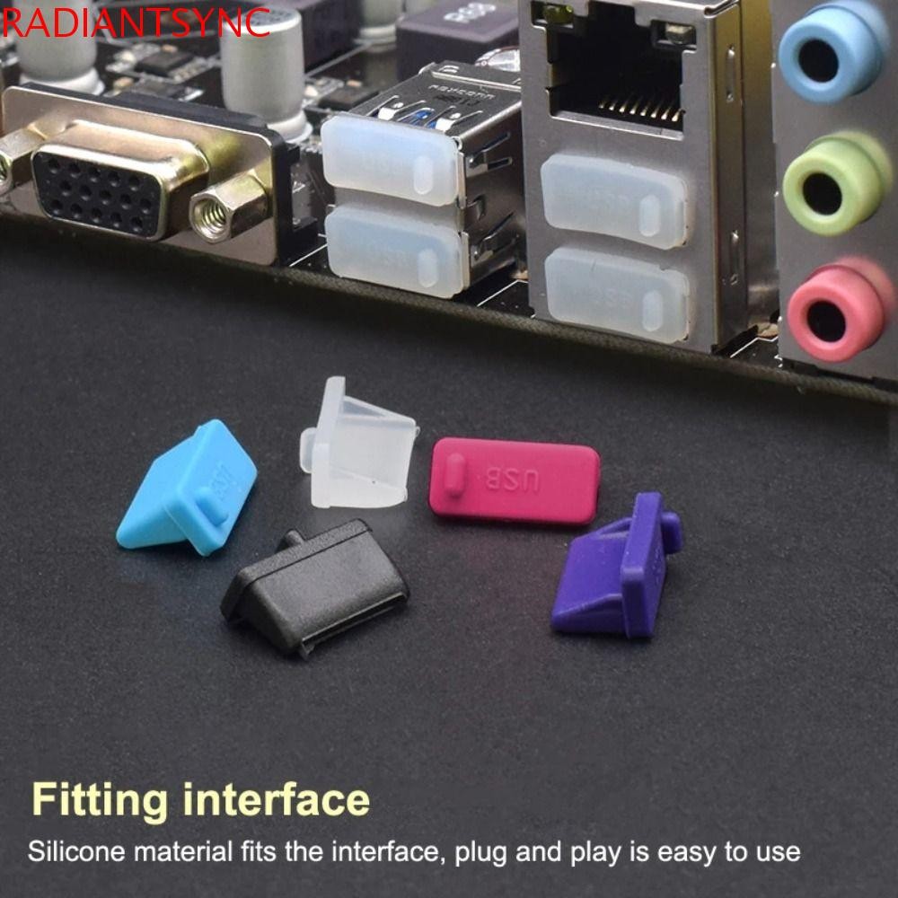 RADIANTSYNC 10 ชิ้น USB ปลั๊กกันฝุ่น, ซิลิโคนที่มีสีสันพอร์ต USB ปลั๊กกันฝุ่น, ฝาปิดฝาปิดแบบพกพา ...