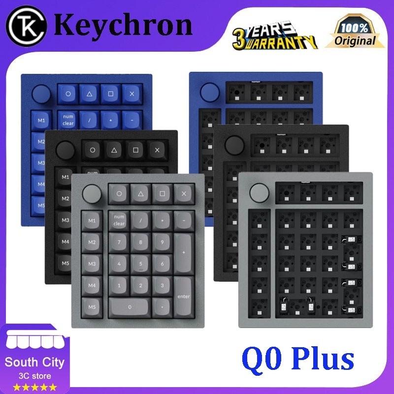 Keychron Q0 Plus แผ่นรองปรับแต่งคีย์บอร์ดเชิงกลขนาดเล็ก 27key VIA คีย์ RGB แบ็คไลท์ CNC ขั้วบวก ...