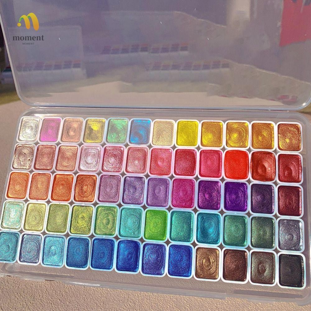 MOMENT ภาพวาดสีน้ําเม็ดสีชุด,ดอกไม้ Decor Shine Pearlescent Glitter สี ...