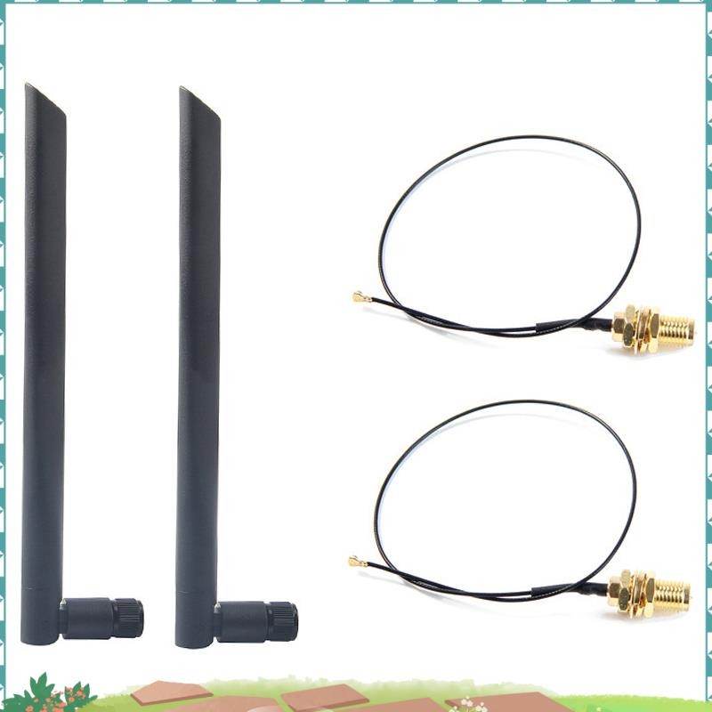 Dual Band 6Dbi เสาอากาศ WiFi ไร้สาย RP-SMA + MHF4 สายผมเปียสําหรับ ...