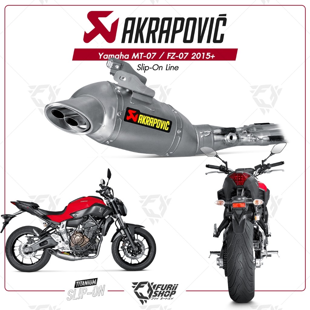 ท่อแต่ง Akrapovic Exhaust Racing Line (Titanium-Carbon) YAMAHA Fz07 ...