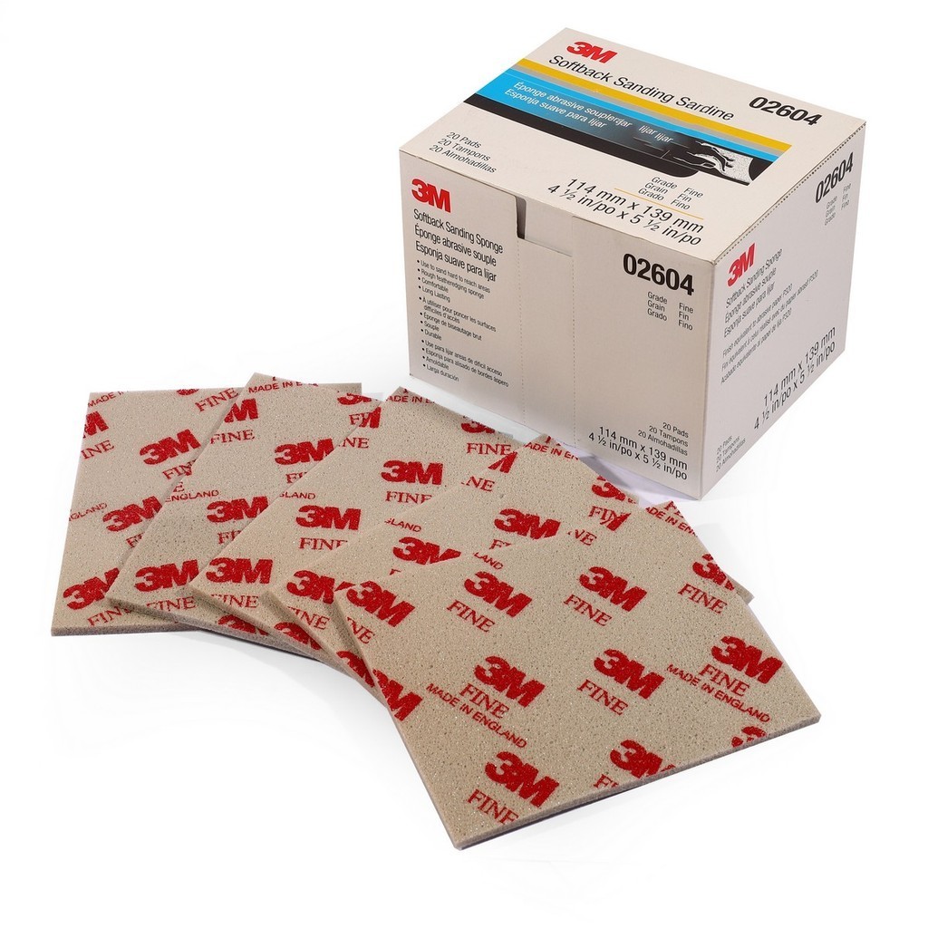 3M ฟองน้ำกระดาษทราย เบอร์ 320-400 รุ่น 02604 ขนาด 110x140 มม. ...