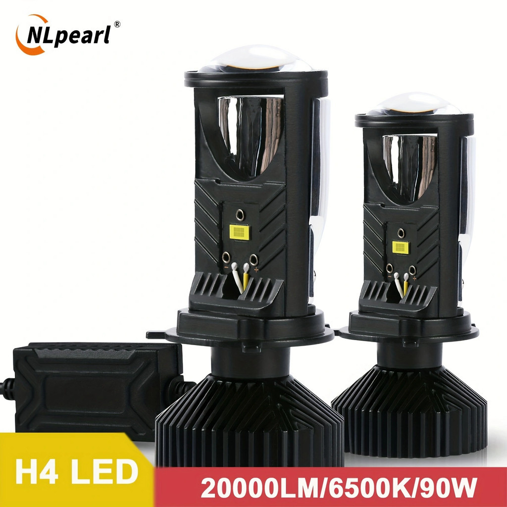 Nlpearl 2PCS Y6D-R H4 ไฟหน้ารถLED Miniโปรเจคเตอร์CSP 3570 110W 6000K ...