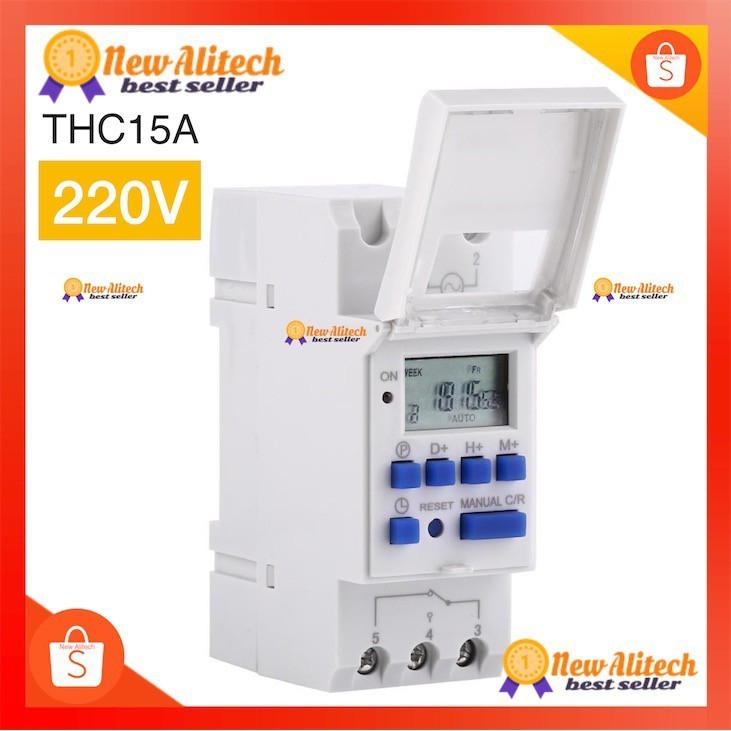 ตั้งเวลา Timer Switch THC15A นาฬิกาตั้งเวลาดิจิตอล 16 โปรแกรม 220V New Alitech | Shopee Thailand