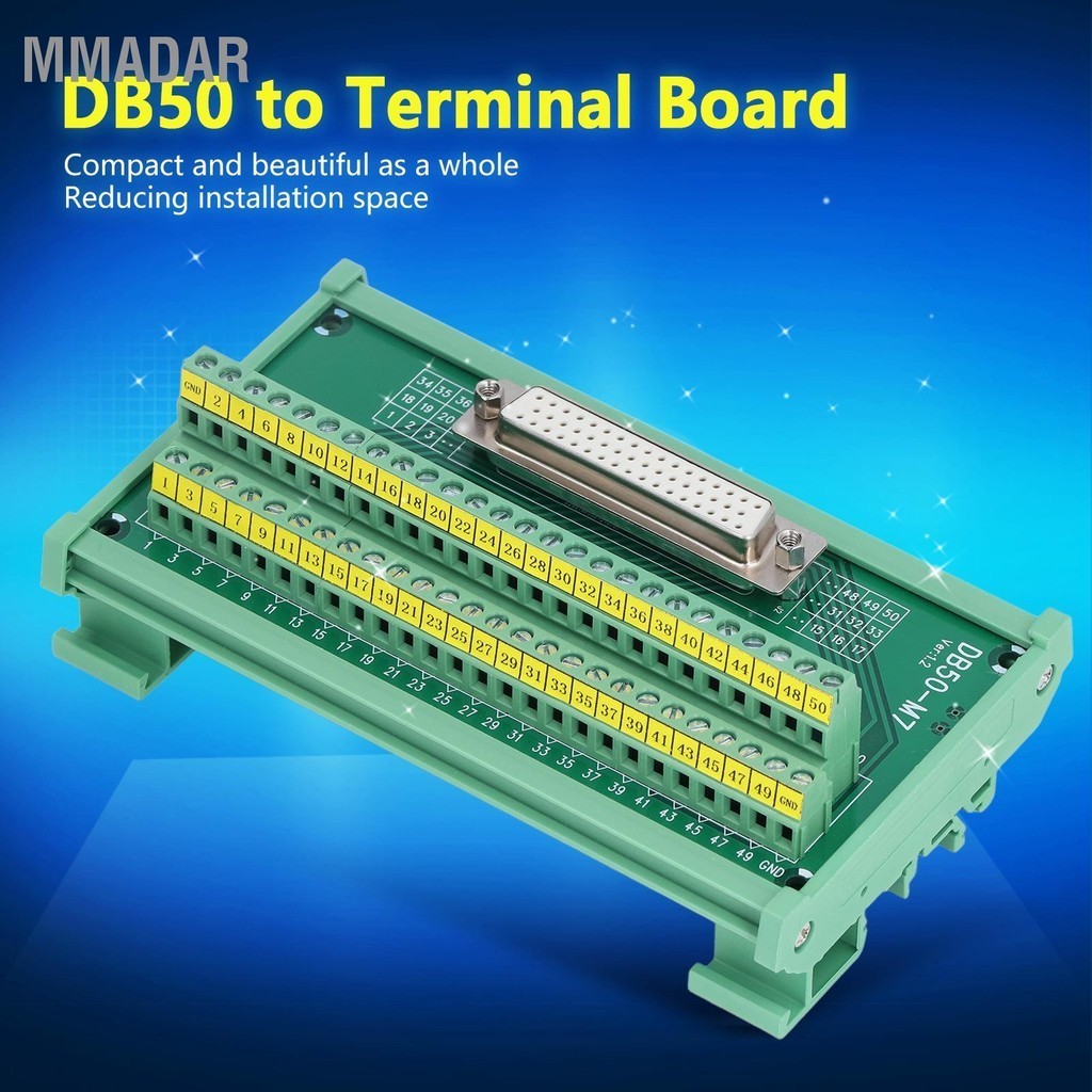 MMADAR DB50 ถึงขั้วต่อเทอร์มินัลแผ่นอะแดปเตอร์บอร์ด PCB ตัวเมียตรง ...