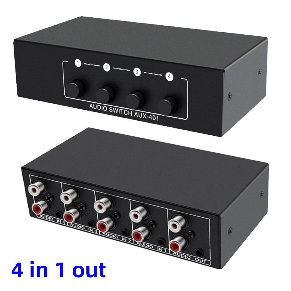 Rca Aux audio Switcher 4 in 1 Stereo audio selector 4X1 Passive 3.5 มม. ...
