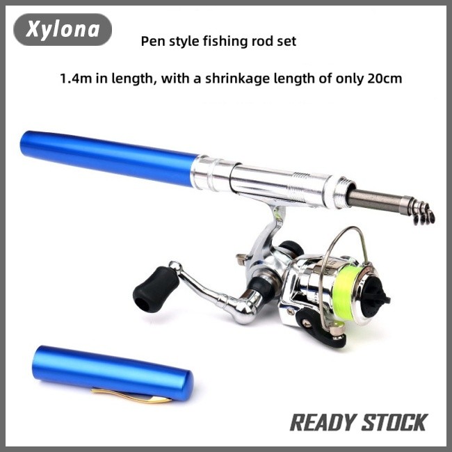 Xy Mini Pen Fishing Pole Kit พร้อม Spinning Reel Combo Kit พับตกปลา Rod ...
