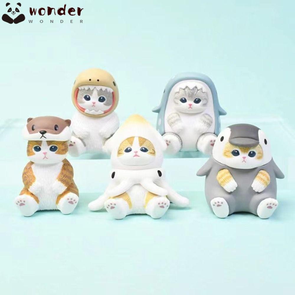 Wonder Mofusand ตัวเลขแมว,น่ารัก PVC Mofusand กล่องแมว, DIY เดสก์ท็อป ...