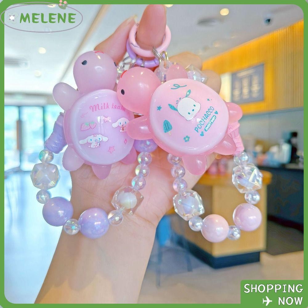 จี้กระเป๋า MELENE พวงกุญแจตุ๊กตาเต่าน้อย Sanrio ห่วงโซ่จี้มือถือลูกปัด ...