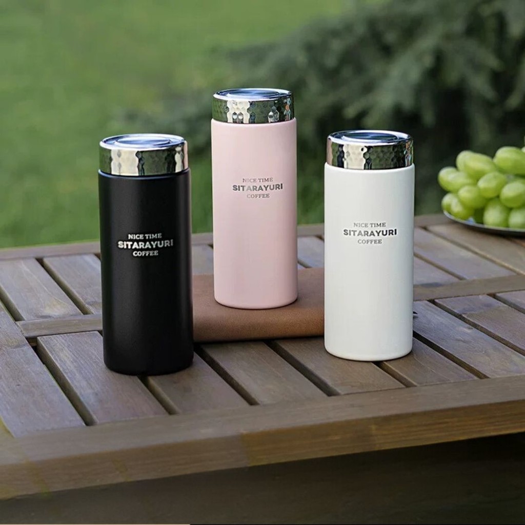 SITARAYURI กระบอกน้ำยูริ เก็บอุณหภูมิร้อน/เย็น สแตนเลสทั้งตัวกระบอกและฝา 210ml 420ml SUS304 ...