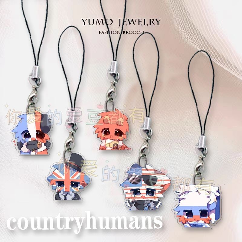 Countryhumans อะนิเมะ KeyChain Countryhuman Ch ผู้ชาย Key Chain สําหรับ ...