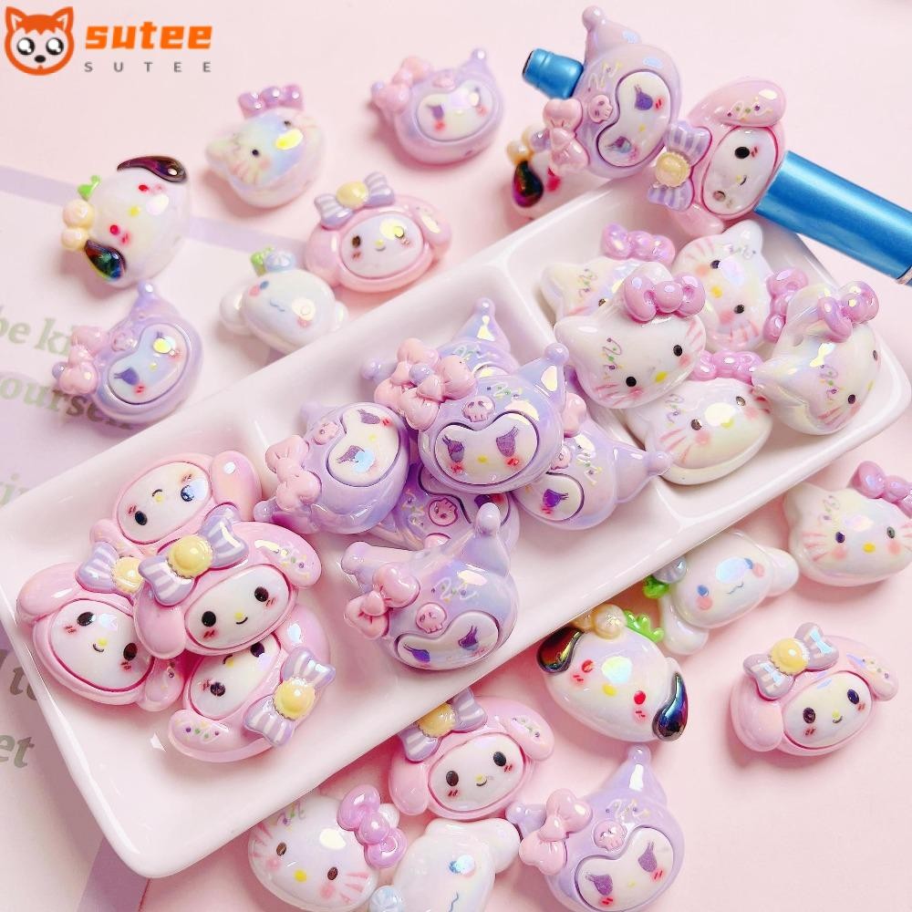 Sutee 5 ชิ้น Sanrio ลูกปัดวัสดุ,เรซิ่นน่ารักลูกปัด,รูตรง DIY สร้อย ...