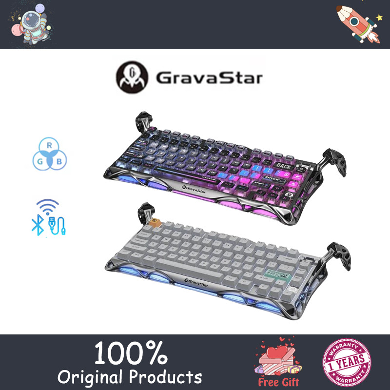 Gravastar K1Pro คีย์บอร์ดแบบกลไกสําหรับเล่นเกมสามโหมดไร้สายอลูมิเนียมอัลลอยด์ | Shopee Thailand