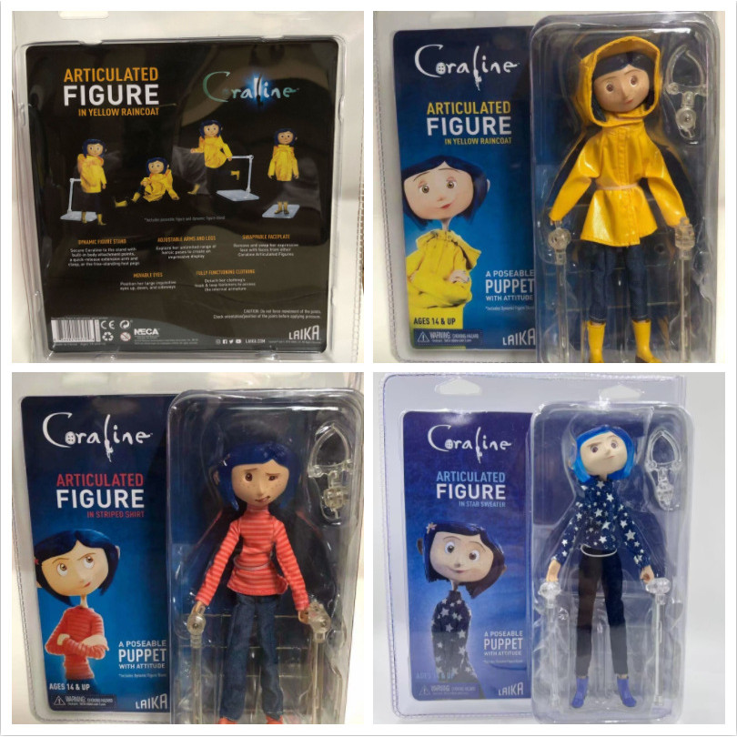 Neca Caroline Doll, Coraline Doll in Rain Coat Action Figure Toys Model ...