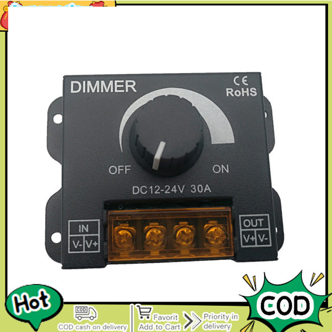 12 V 24 V Led Dimmer สวิทช์ 30a 360 W ตัวควบคุมปรับ Soft Stable Pwm ... 12 V 24 V Led Dimmer สวิทช์ 30a 360 W ตัวควบคุมปรับ Soft Stable Pwm ...