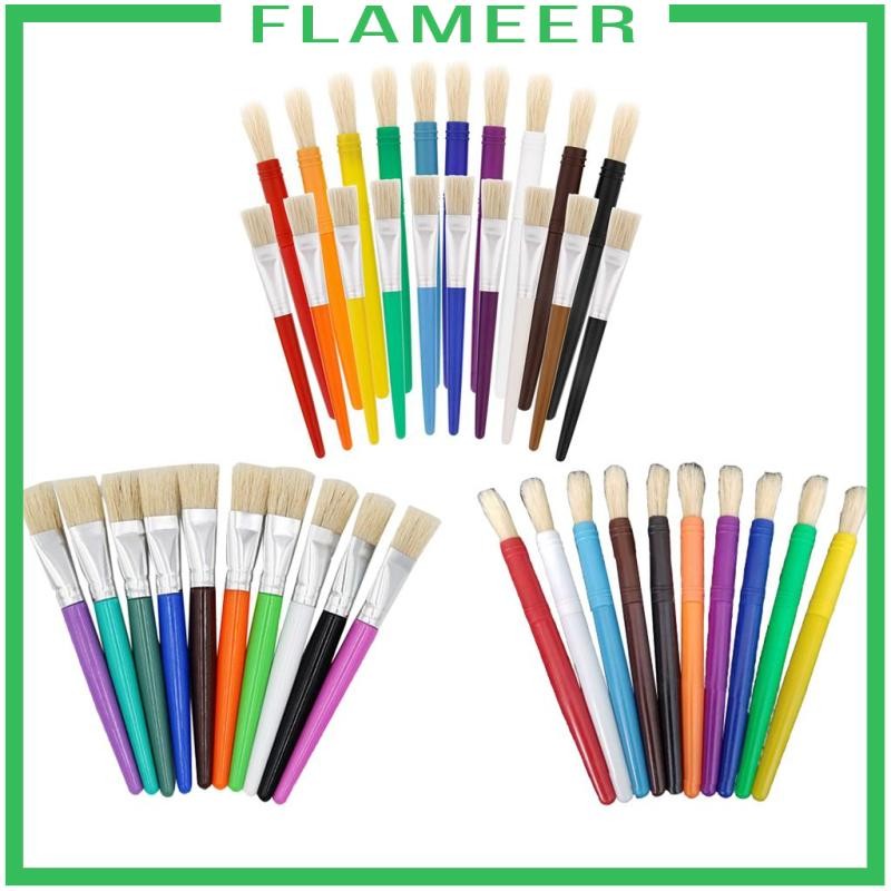 [Flameer] 10 / 20 ชิ้น แปรง แปรงทาสี แปรงทาสี สีน้ํา อะคริลิค แปรงแบน ...
