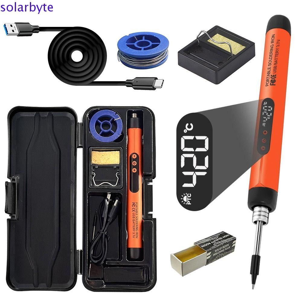SOLARBYTE ชุดหัวแร้ง USB ชาร์จไร้สายชุดหัวแร้งไฟฟ้าอัจฉริยะ, 300-450 ปรับอุณหภูมิได้ USB จอแสดง ...