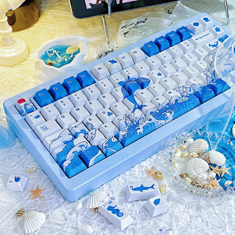 Whale Ocean Theme Sublimation PBT Original Key Cap Small Full Set ...