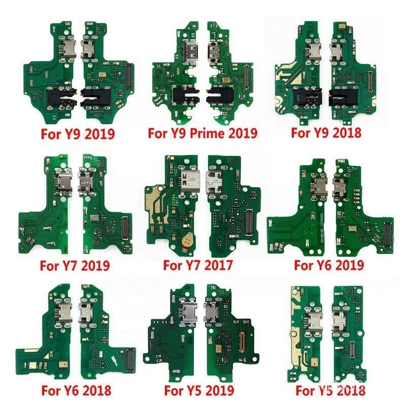 & ใหม่พอร์ต USB แท่นชาร์จบอร์ดพร้อมไมโครโฟนซ่อมสําหรับ Huawei Y9 Y7 Y6 ...