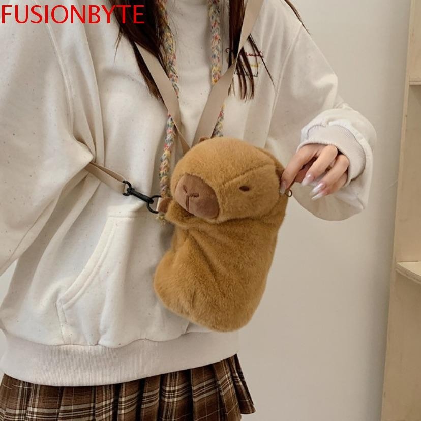 Fusionbyte Capybara กระเป๋าเป้สะพายหลัง, การ์ตูน Hamburg Kawaii กระเป๋าถือ, ตุ๊กตาสไตล์ฝรั่งเศส ...