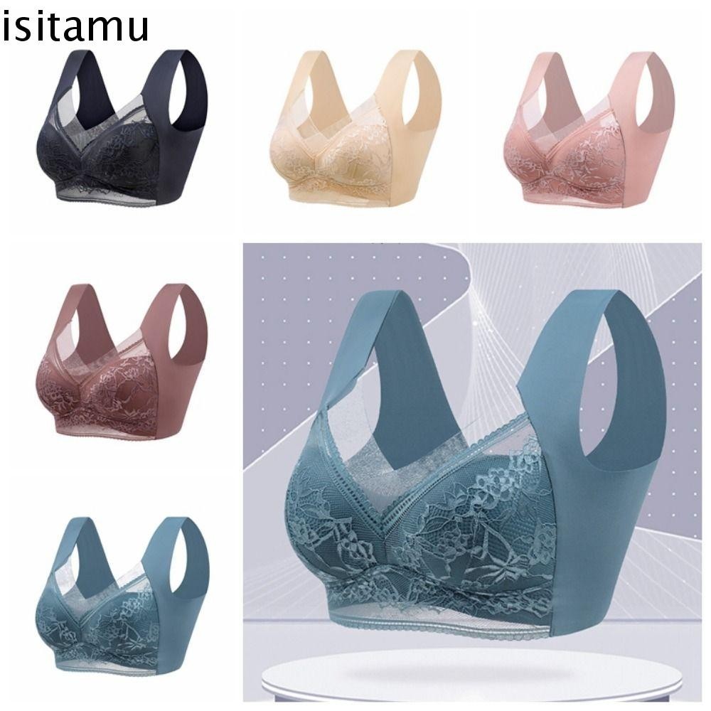 Isitaft Lace ชุดชั้นในสตรี, Plus Size L-5XL Summer Bra, Sleep Bra ...