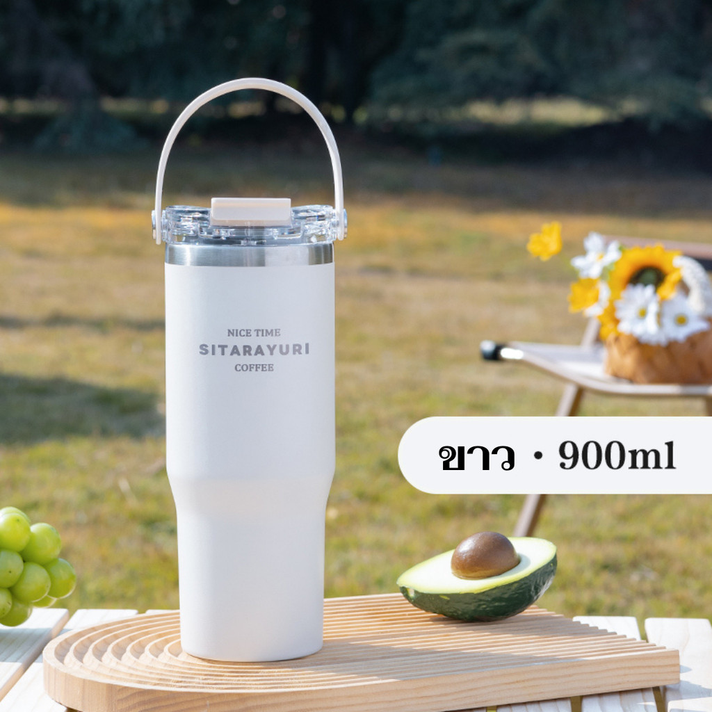 SITARAYURI (ของแท้) แก้วเก็บความเย็น/ร้อน แก้วสแตนเลสพกพา ฝาแบบใหม่ 600ml 900ml แก้วสุญญากาศ ...