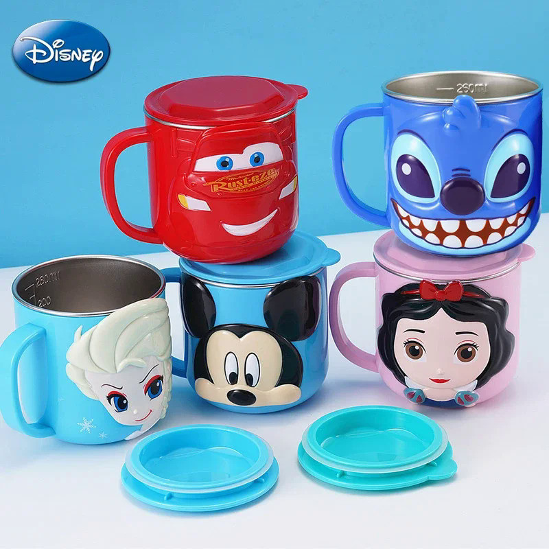 Disney Cups Anime Stitch Mickey Mouse Cartoon Milk Cup Mugs 3D Frozen ...