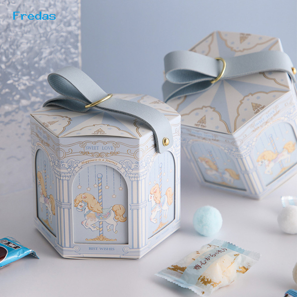 Frh-candy Box พิมพ์การ์ตูนแบบพกพา Carousel รูปแบบ Dispense Candy กระดาษ ...