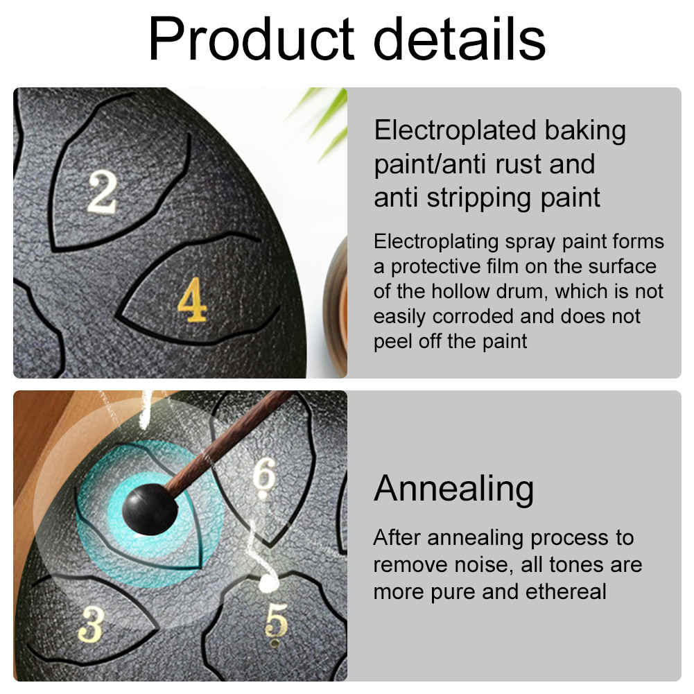 8 นิ้ว 11 Notes Handpan Drum F Key Percussion Instruments Rain Drum ...