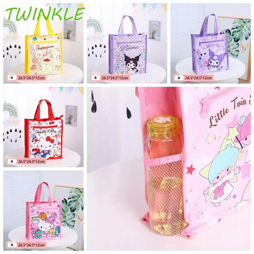Twinkle1 กระเป๋าบ่มนักเรียน, MyMelody ความจุขนาดใหญ่ A4 ตาข่ายแฟ้มโฟลเดอร์, ถุงเก็บ Cinnamoroll ...