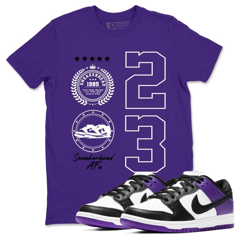 Sneaker Emblem Sneaker Tee - Shirt To Match Jordans Dunks Court Purple ...