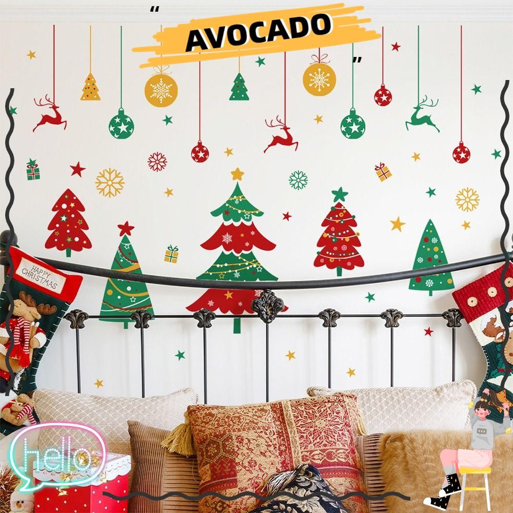 Avocar สติ๊กเกอร์ติดผนังคริสต์มาส Self-กาววอลล์เปเปอร์ Windows ตกแต่ง ...