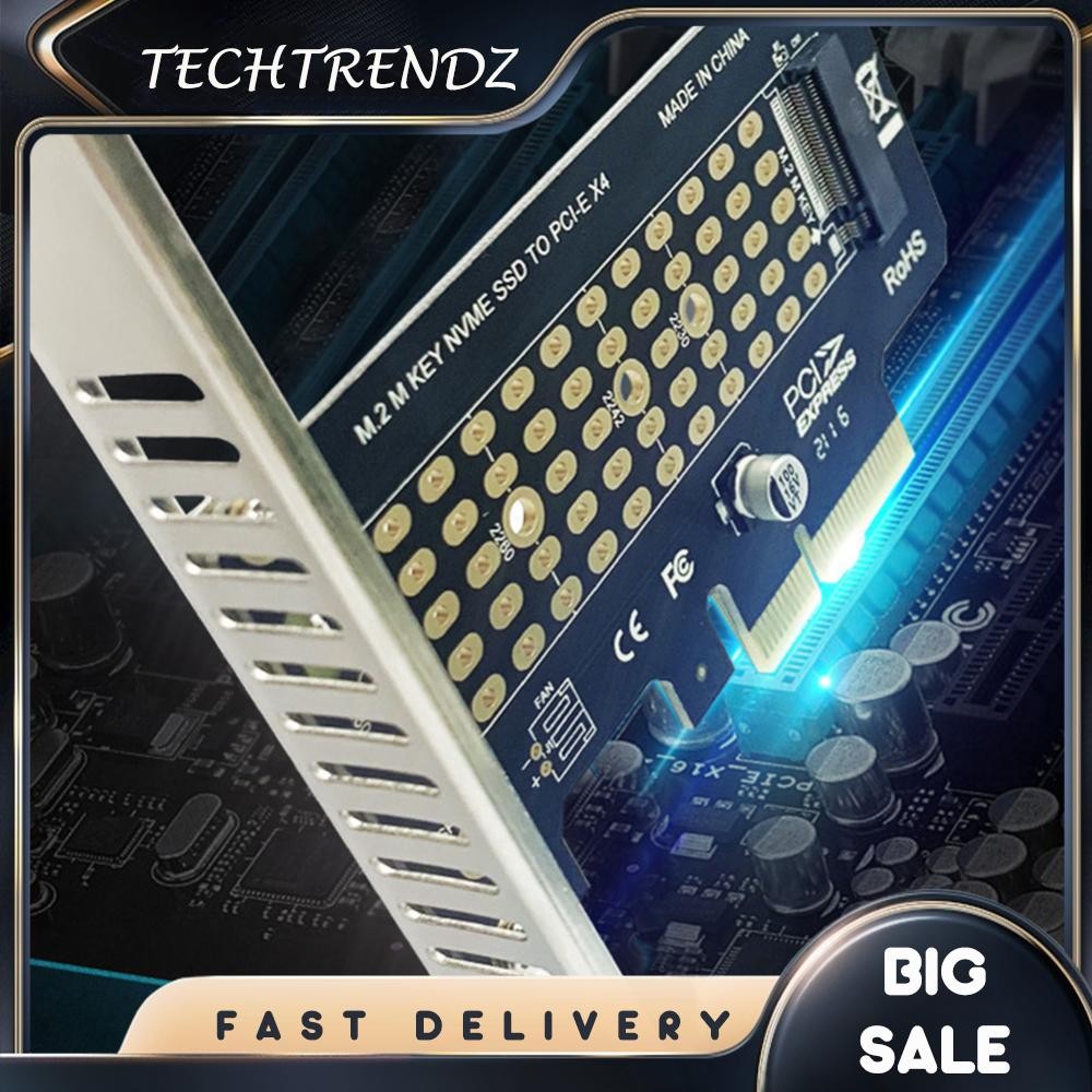 [techtrendz.th] M.2 NVME SSD ถึง PCIe 4.0/3.0 X4 การ์ดอะแดปเตอร์ 32Gbps ...