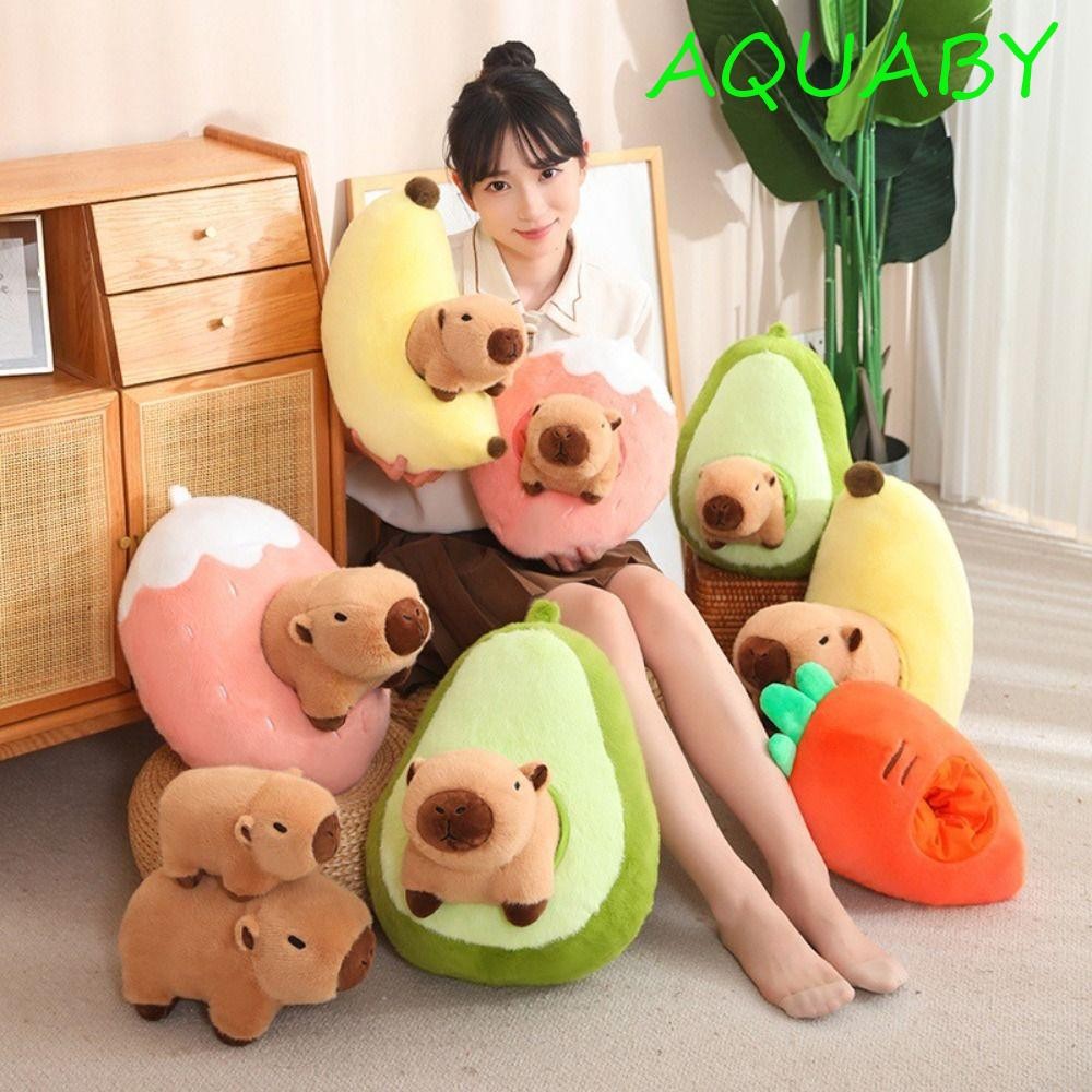 Aquaby Avocado Capybara ของเล่นตุ๊กตา,กล้วยสตรอเบอร์รี่ Capibara อะนิเ ...