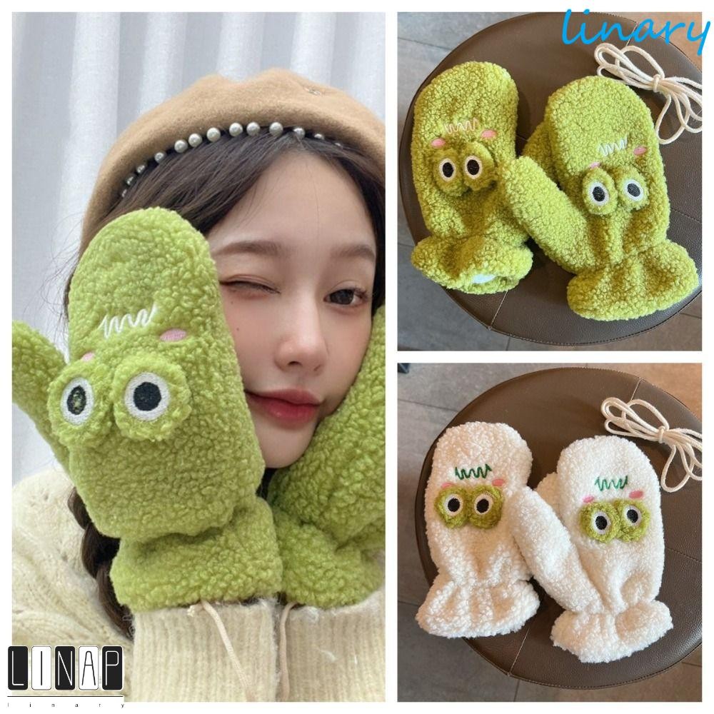 Culinaryhv กบ Plush ถุงมือ, Big Frog Eye Lamb ขนแกะการ์ตูน Plush ถุงมือ ...