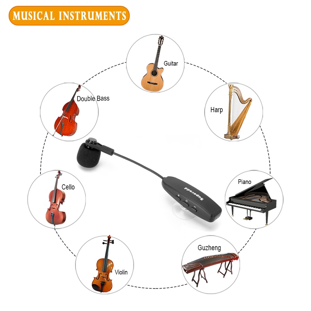 Wireless microphone SUPERADD KX-632 2.4 Instrument mic used for Violin ...