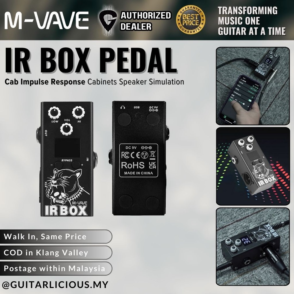 M-vave IR Box Pedal 32 Presets 24bit,IR Cab Impulse Response Cabinets ...
