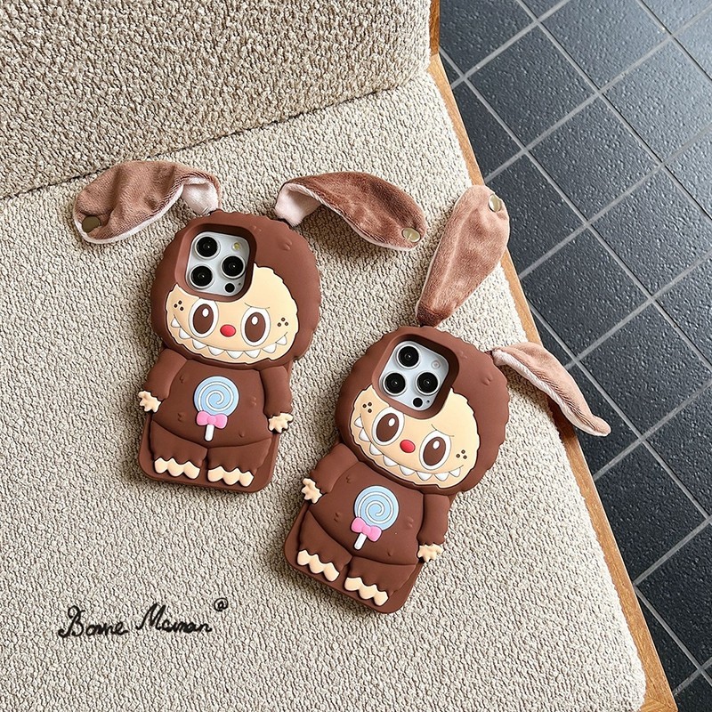 Stylish Labubu 3D Plush Case for iPhone 14 and 15 Pro Max For Rabbit ...