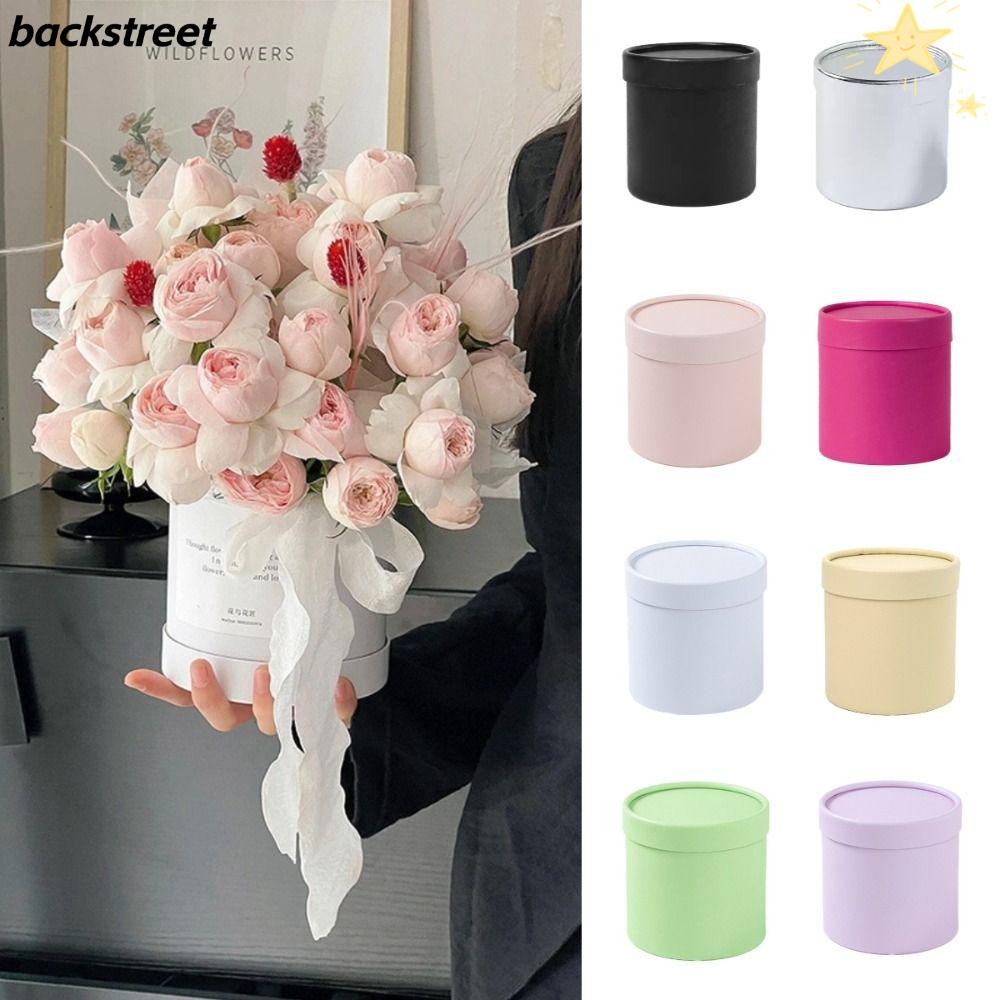 BACKSTAGE Gift Packing Paper Box, Silver Cardboard Flower Gift Box ...