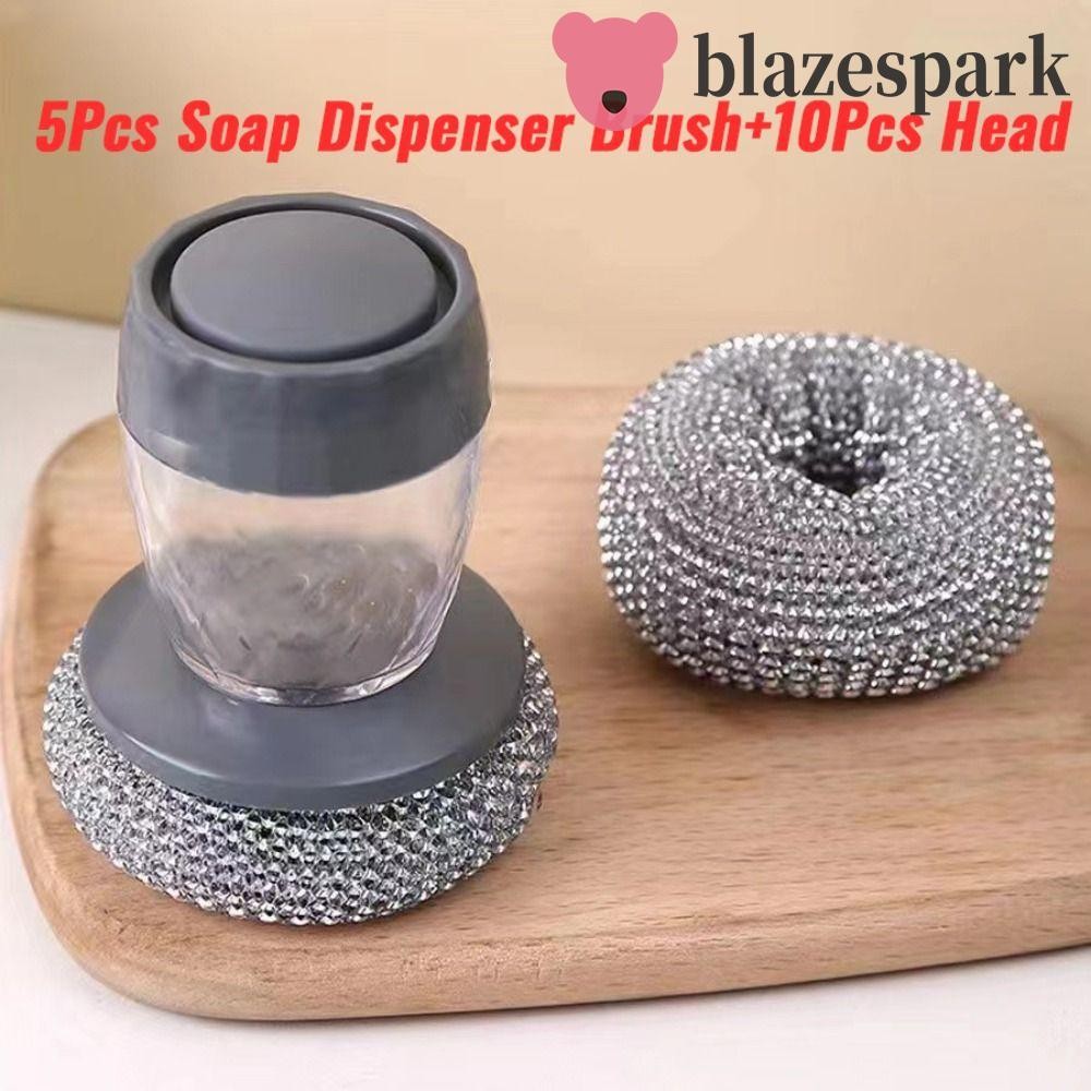 BLAZESPARK 5 ชิ้นแปรงตู้ทําสบู่,ผงซักฟอกกดประเภทแปรงทําความสะอาดจาน,ประหยัดแรงงานทนทาน Liquid ...